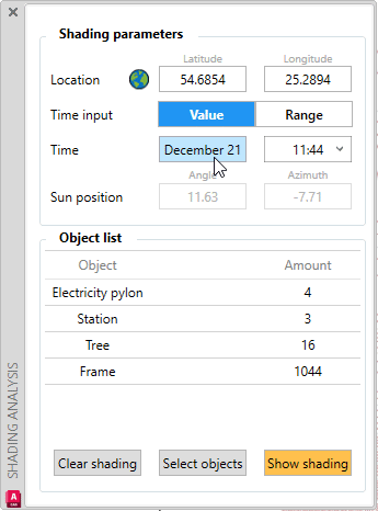 Shading objects & Shading analysis – Help Center | PVcase